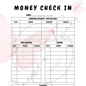 Money Check in - Template, Budget, Budgetting, Money Check In, Finances ...