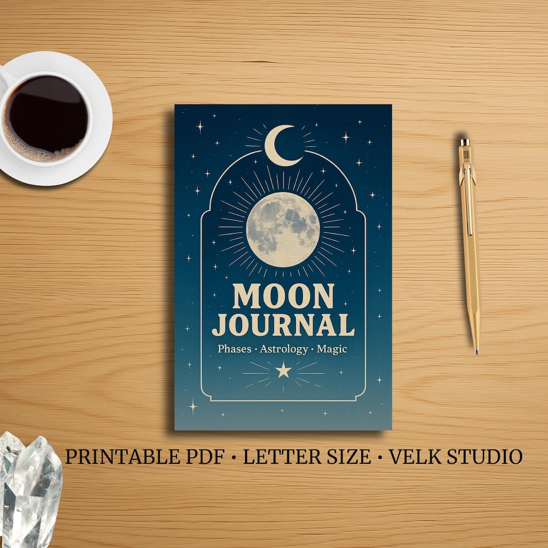 Moon Journal Printable • Lunar Reflection PDF • Digital Moon Phases ...