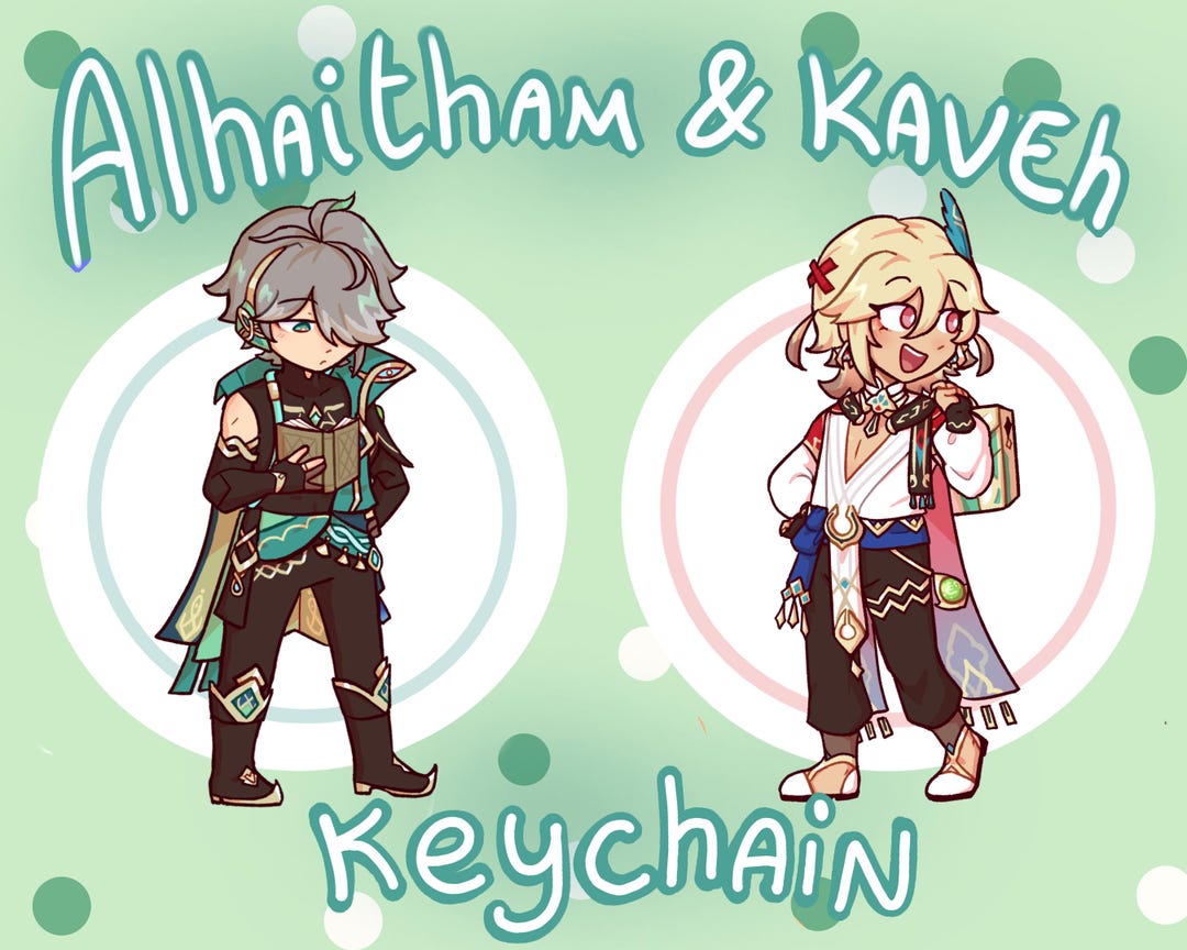 Alhaitham & Kaveh Genshin Impact Double-sided Epoxy Keychain / Charm ...