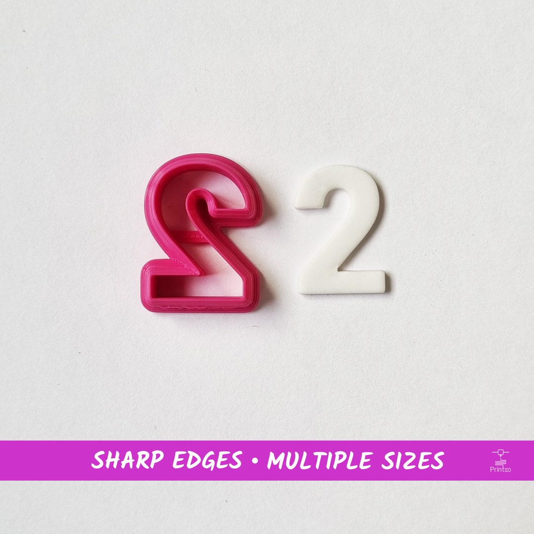 Number 2 Polymer Clay Cutters | Cookie Cutters | Multiple Sizes ...