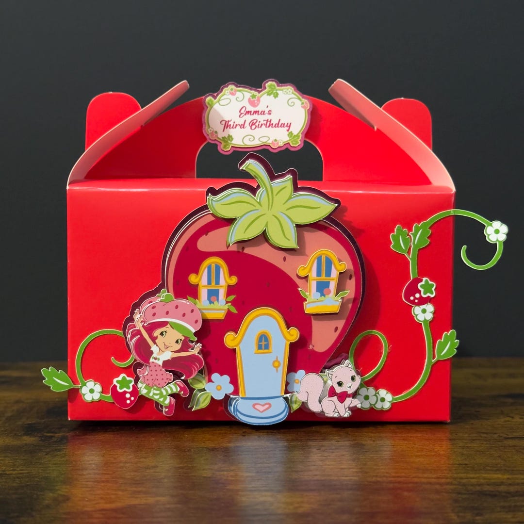 Strawberry Shortcake Treat Box, Party Favors, Kids Birthday, Girls ...