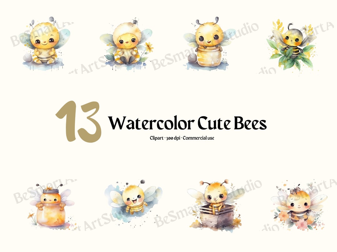 Bee Clipart, Watercolor Cute Bee,watercolor Bee, Bee PNG, Bee Art ...