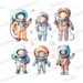 Space Watercolor Clipart, Cute Astronaut , Planets Clip Art, Rockets ...