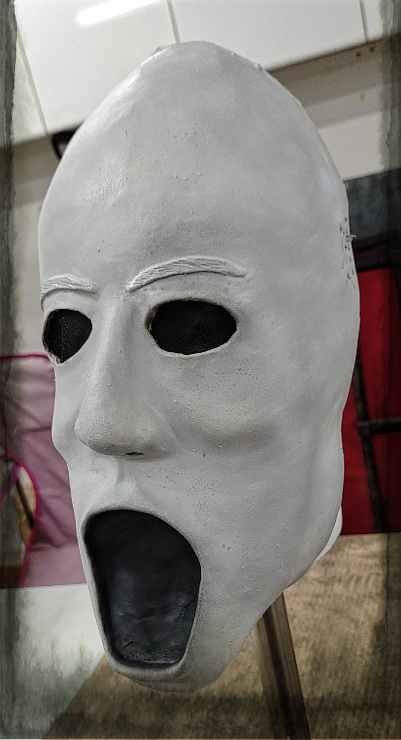 Ghost Shape Half Face Latex Mask Myers Scream Halloween - Etsy