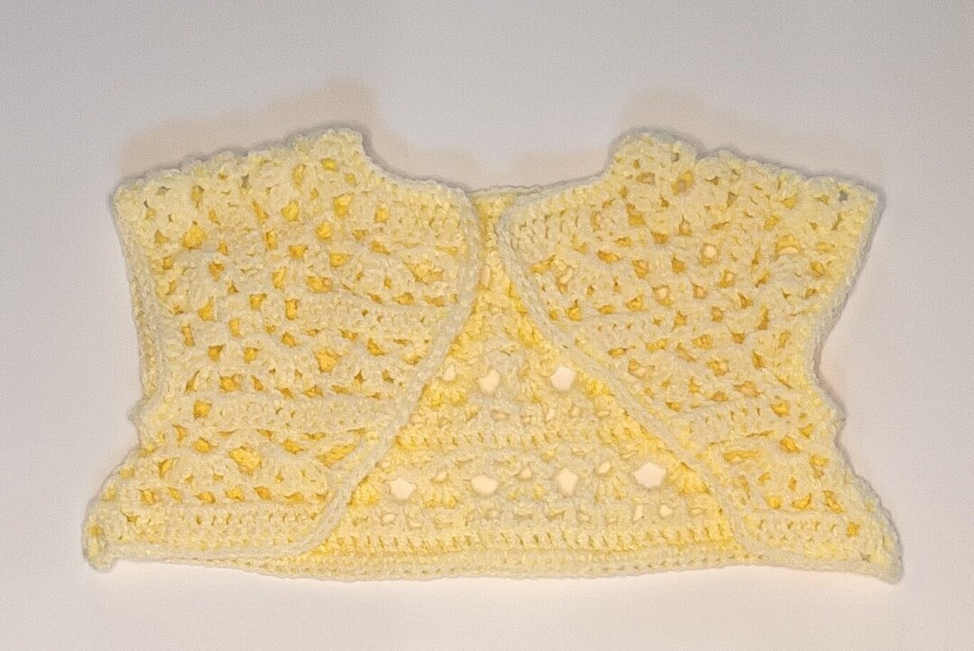 Crochet Lemon Bolero, Shrug, Cardigan 0-6mths - Etsy