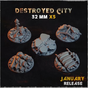 BASES - Destroyed CITY Themed Bases for Wargames and Tabletop ...
