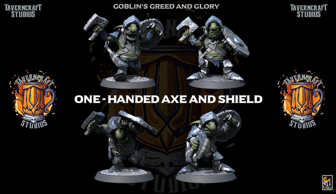 Axe & Shield Goblin Infantry – 32mm Resin Miniature, RPG Warband - Etsy