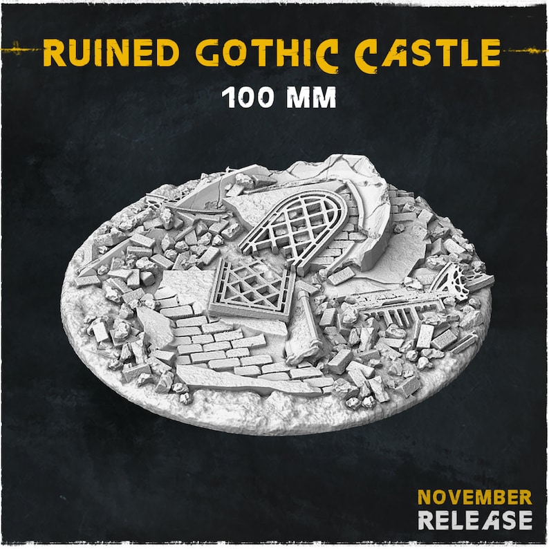 BASES - Ruined Gothic Castle Themed Medieval Ruins Bases for Wargames ...
