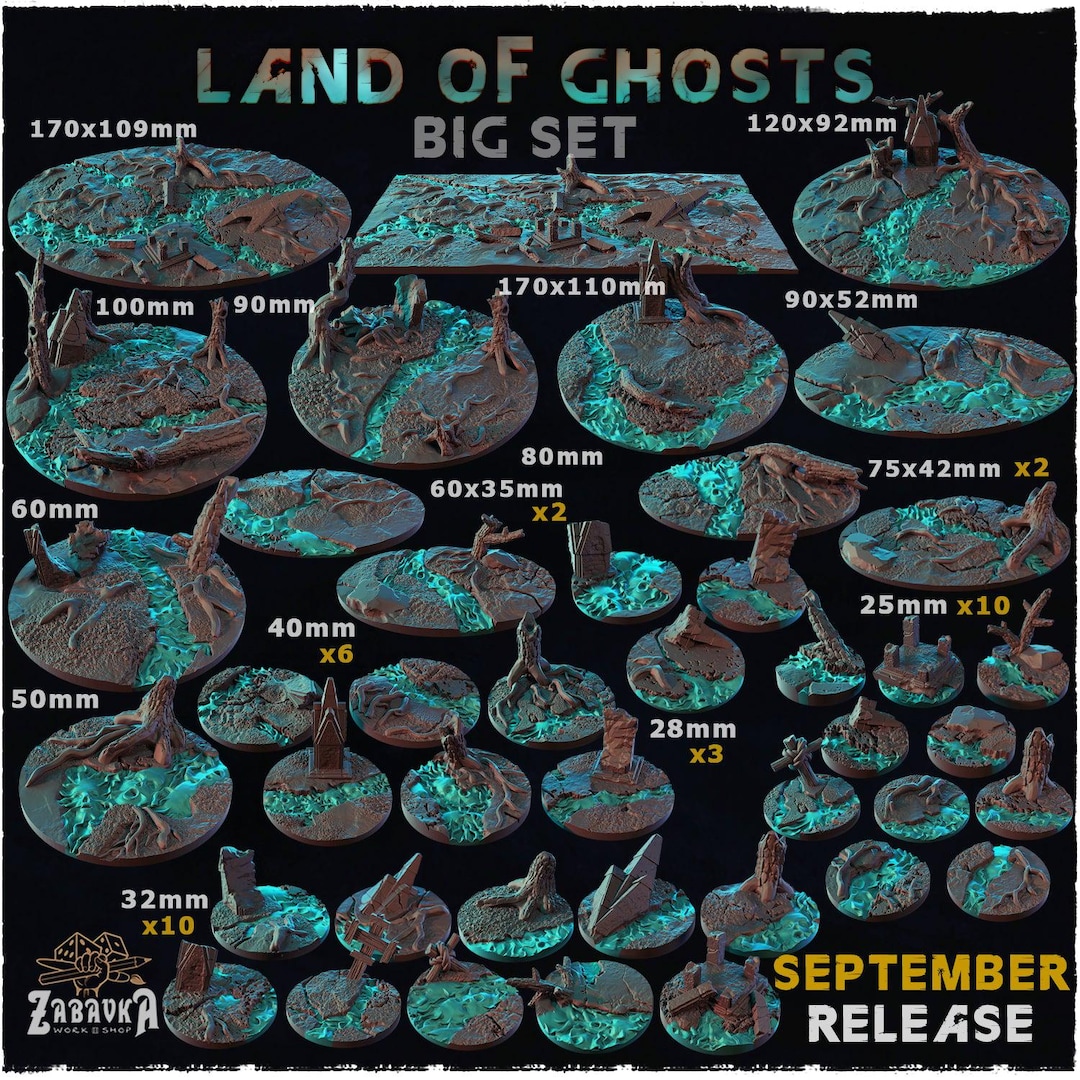 BASES - Land of Ghosts - Themed Bases for Wargames and Tabletop - Etsy