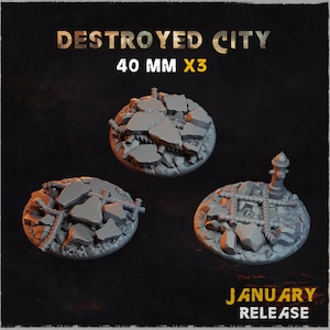 BASES - Destroyed CITY Themed Bases for Wargames and Tabletop ...