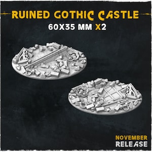 BASES - Ruined Gothic Castle Themed Medieval Ruins Bases for Wargames ...