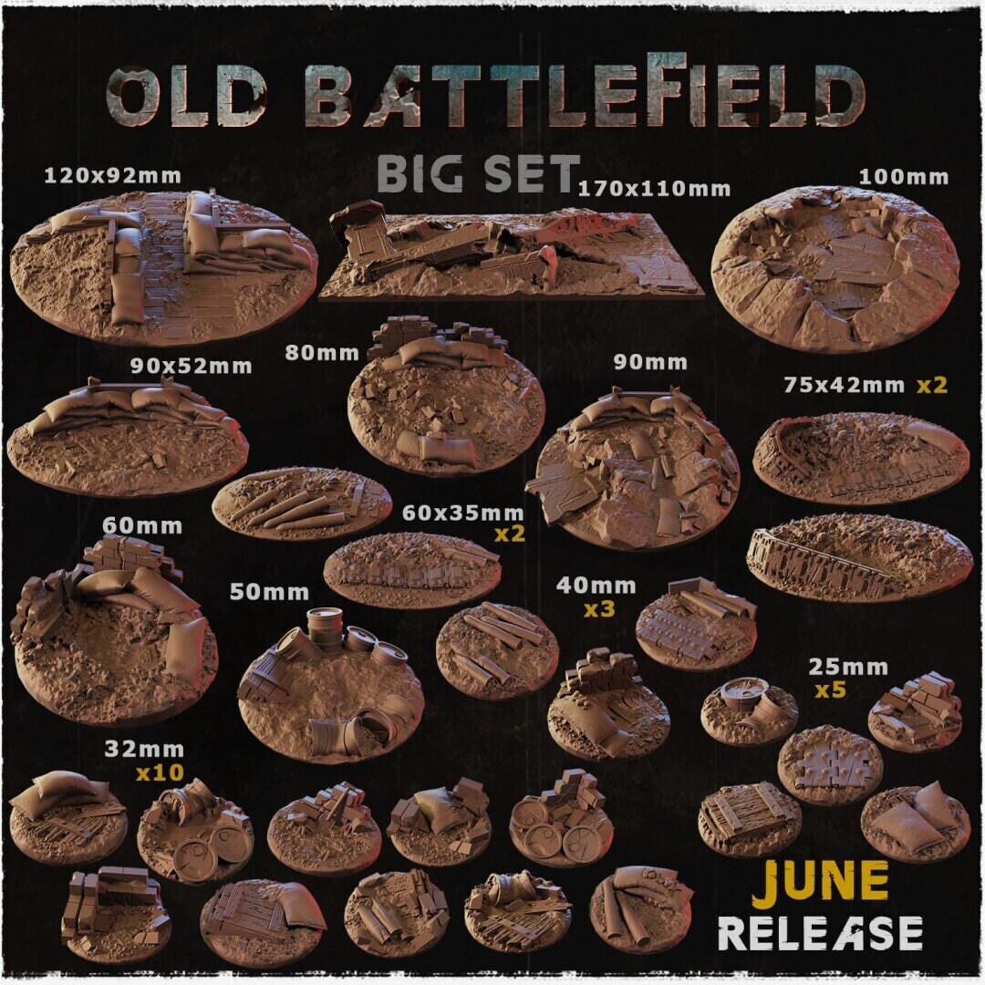 BASES - OLD BATTLEFIELD Themed Trench Warfare Bases for Wargames and ...