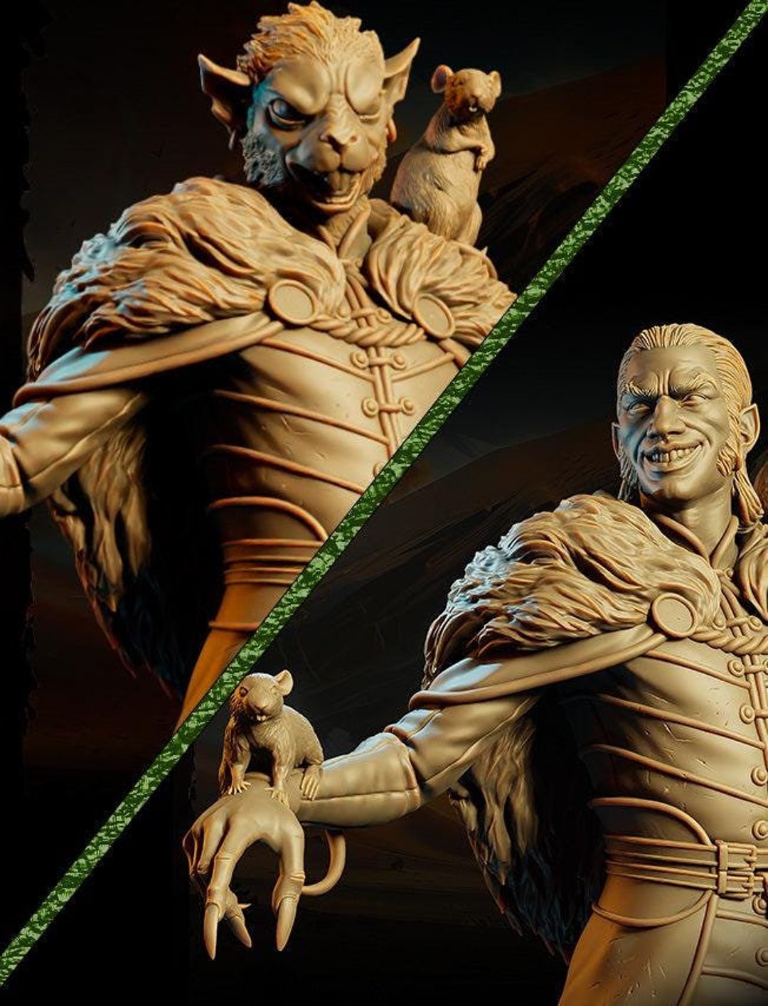 DNDUK - Rassiter - Souris Wererat - Male Human Miniature - Two Versions ...