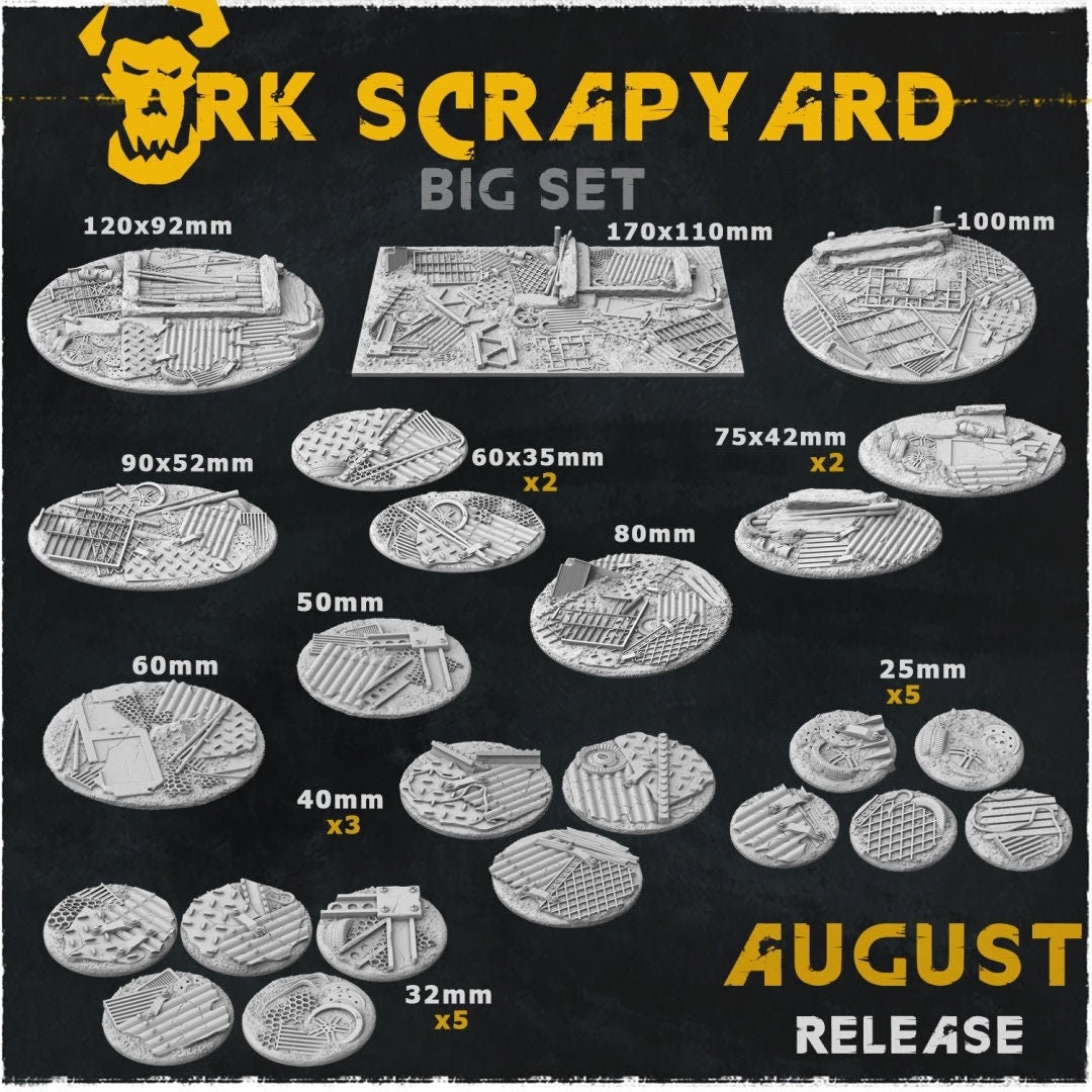 BASES - ORK SCRAPYARD Themed Rusted Outpost Bases for Wargames and ...