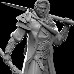 DNDNB -zaknafein Do'urden - Varyth - Male Drow Dark Elf Miniature - Etsy