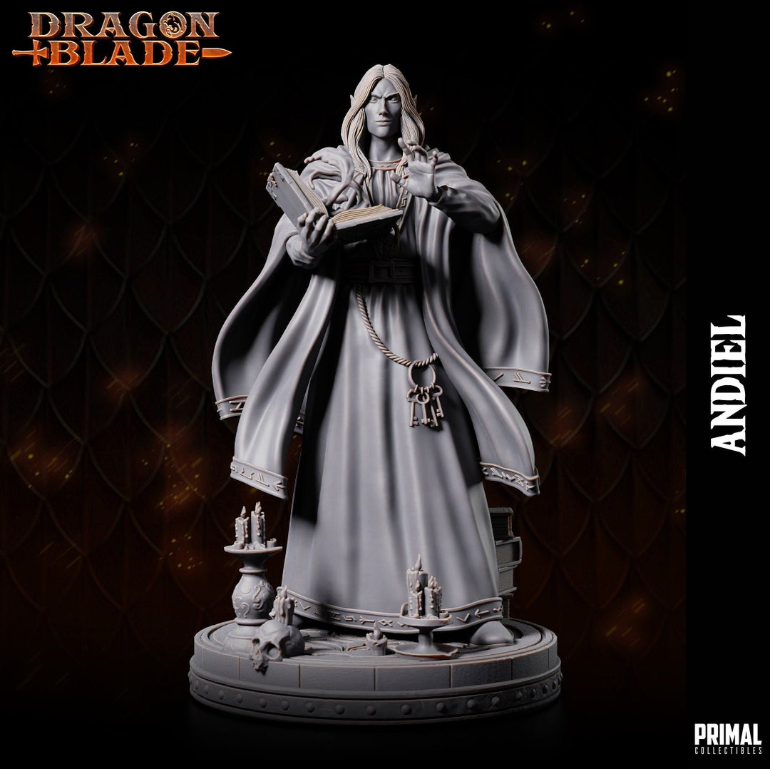 Dark Elf Wizard Miniature – Dalamar, DND RPG Figure by ...