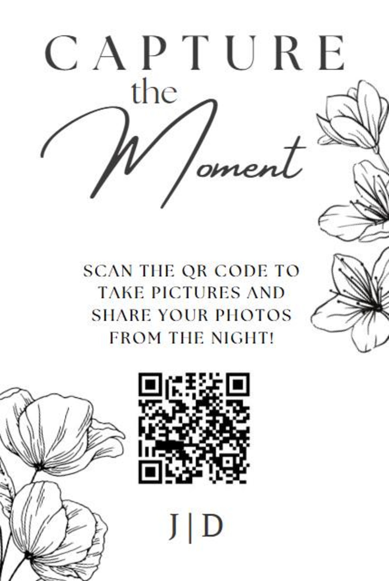 Wedding Shared Photos QR Code Editable Signage Template Canva ...