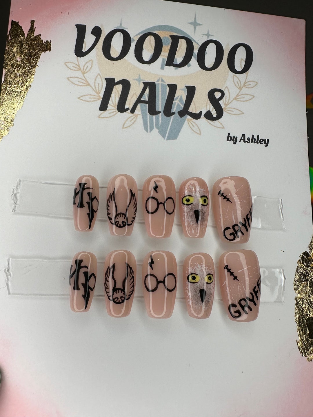 Harry Potter Press on Nails. Gryffindor Press on Nails. Reusable Press ...