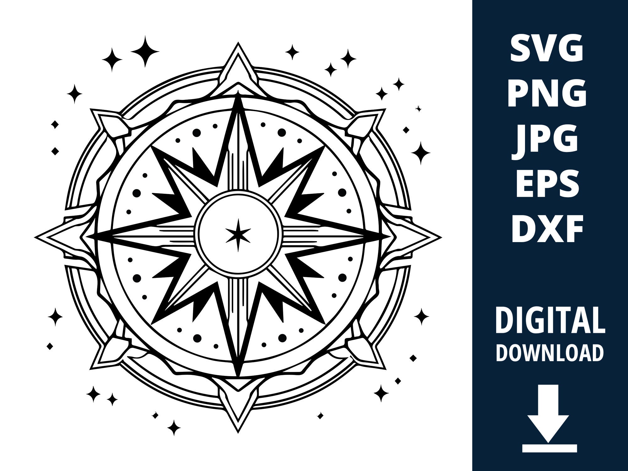Star Outline Instant Download Svg Cut Engrave File PNG JPG EPS Dxf - Etsy