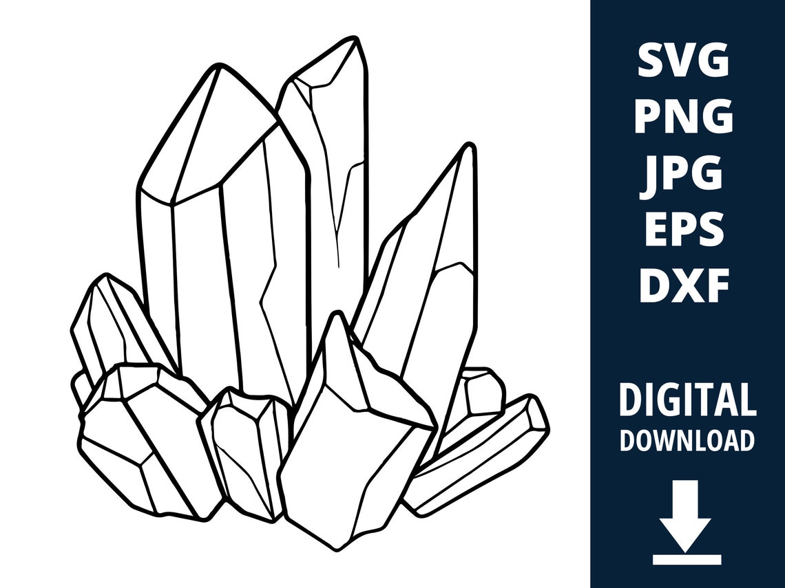 Crystal Svg Instant Download Cut Engrave File PNG JPG EPS Dxf - Etsy