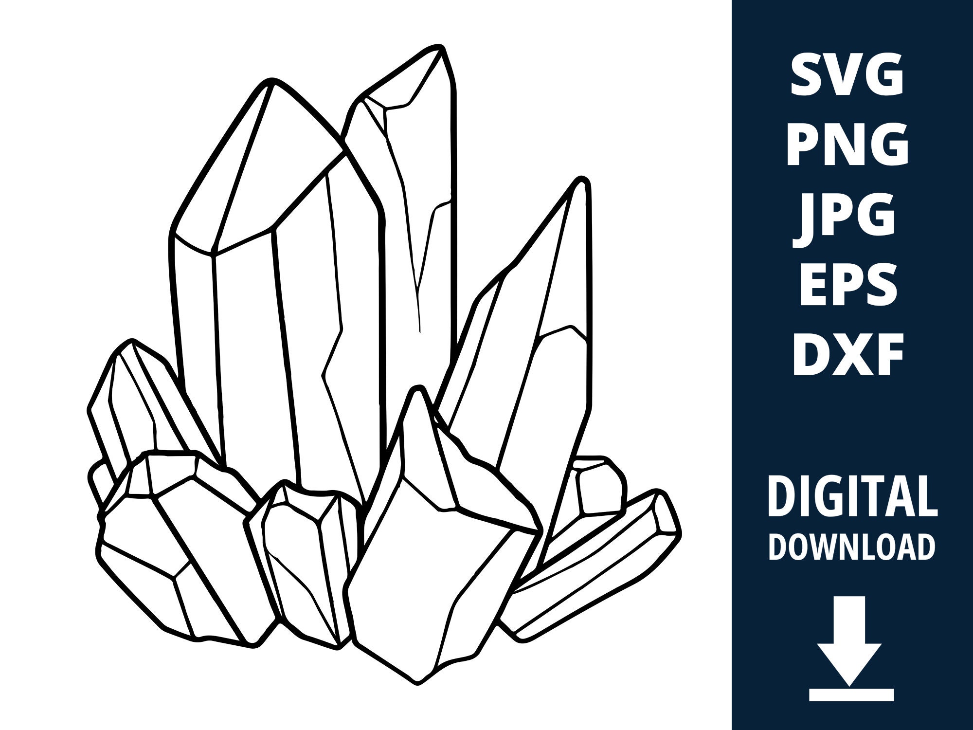 Crystal Svg Instant Download Cut Engrave File PNG JPG EPS Dxf - Etsy