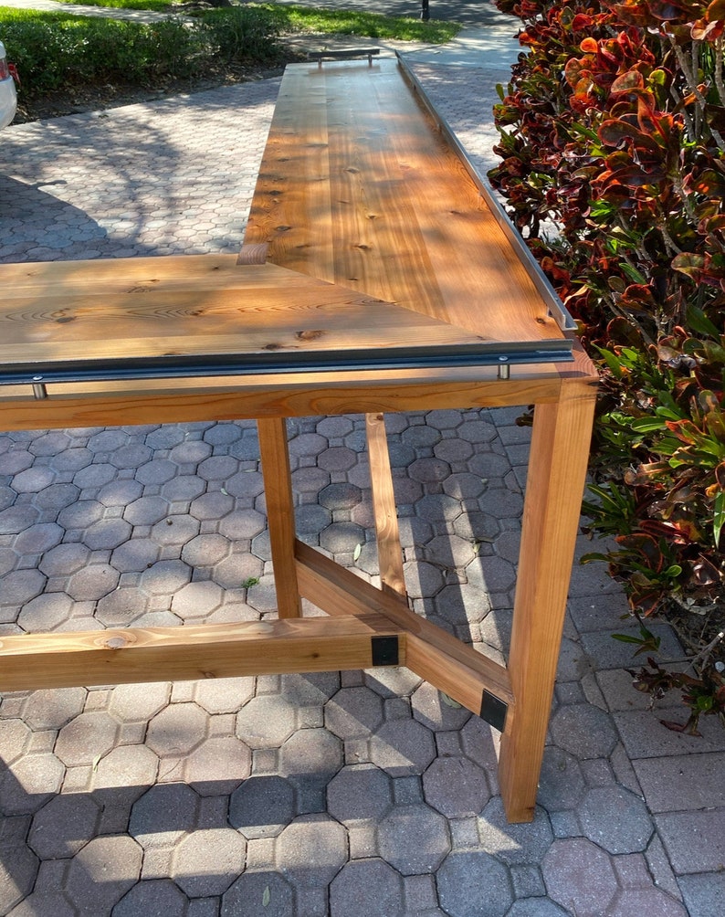 Corner L Shape Coffee Bar Station Table Handmade Cedar Wood - Etsy UK