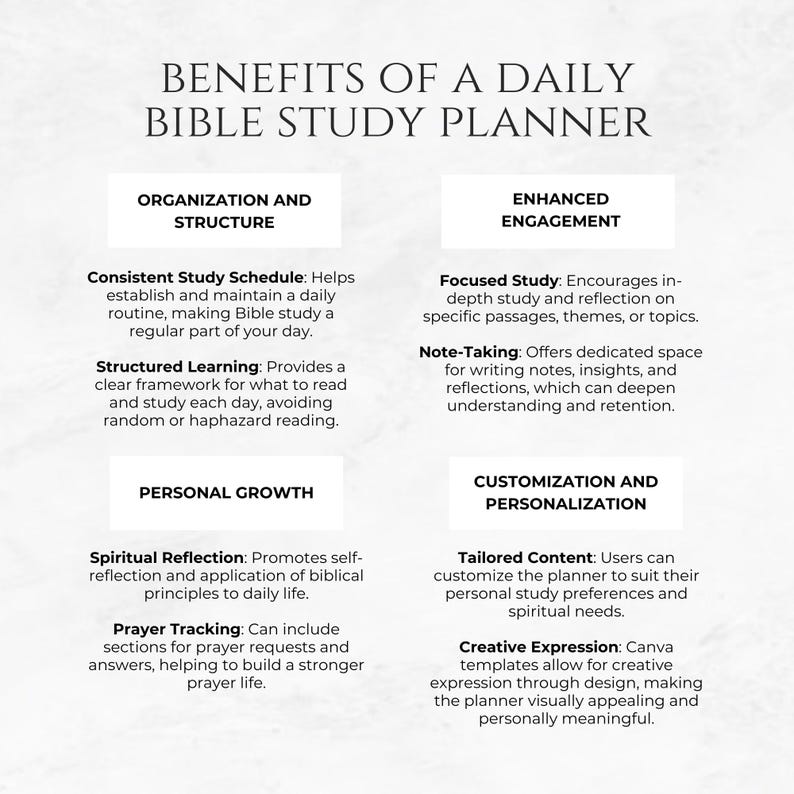 Daily Bible Study Planner Devotional Planner Christian Planner Bible ...