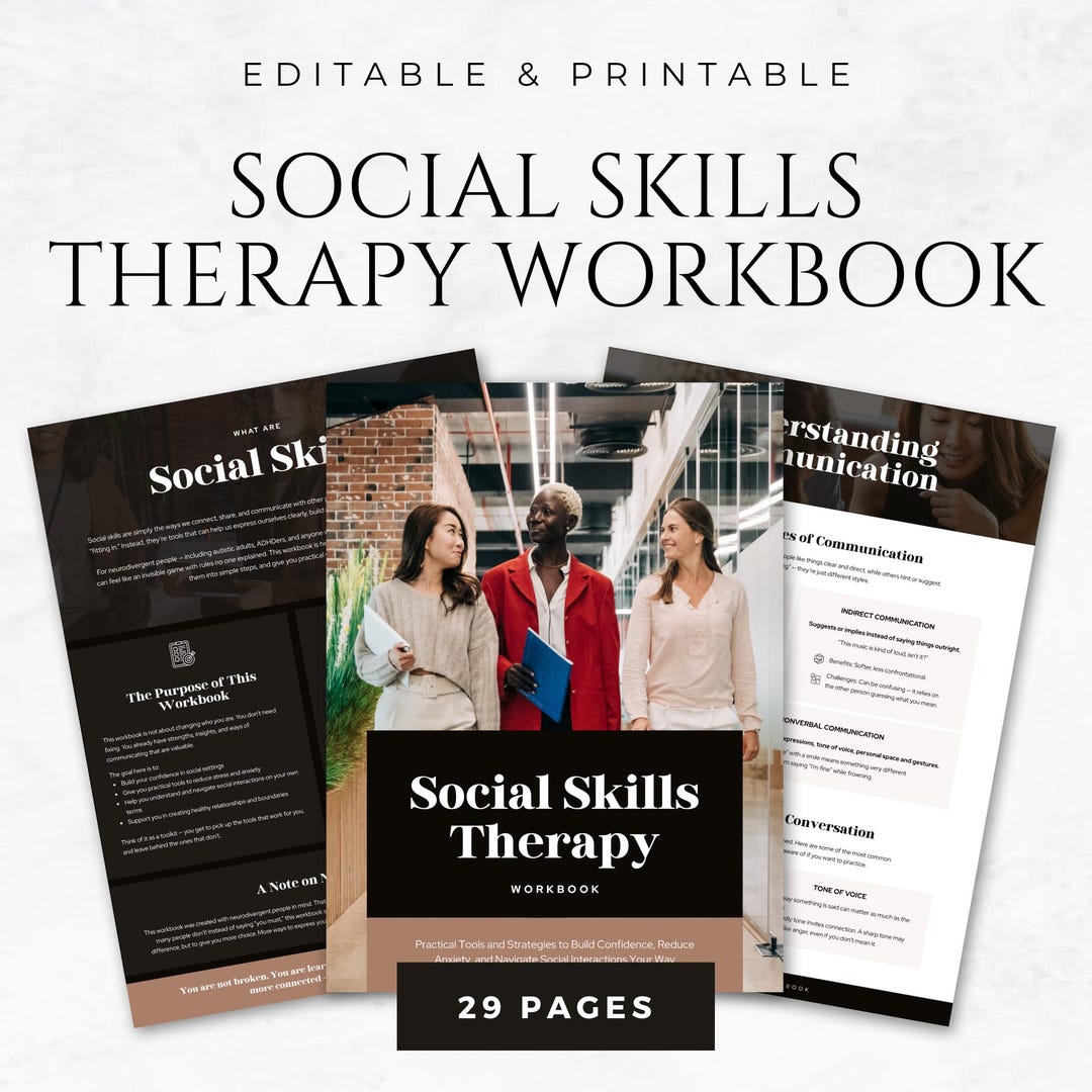 Social Skills Therapy Workbook Canva Template Editable SEL Activities ...