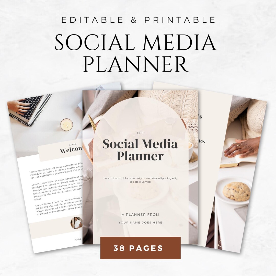 Social Media Planner Template Printable Blog Content Planner Canva ...