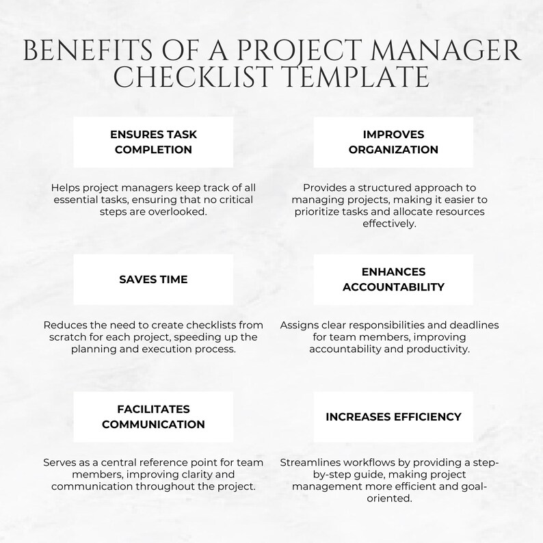 Project Manager Checklist Template Printable Project Management Canva ...