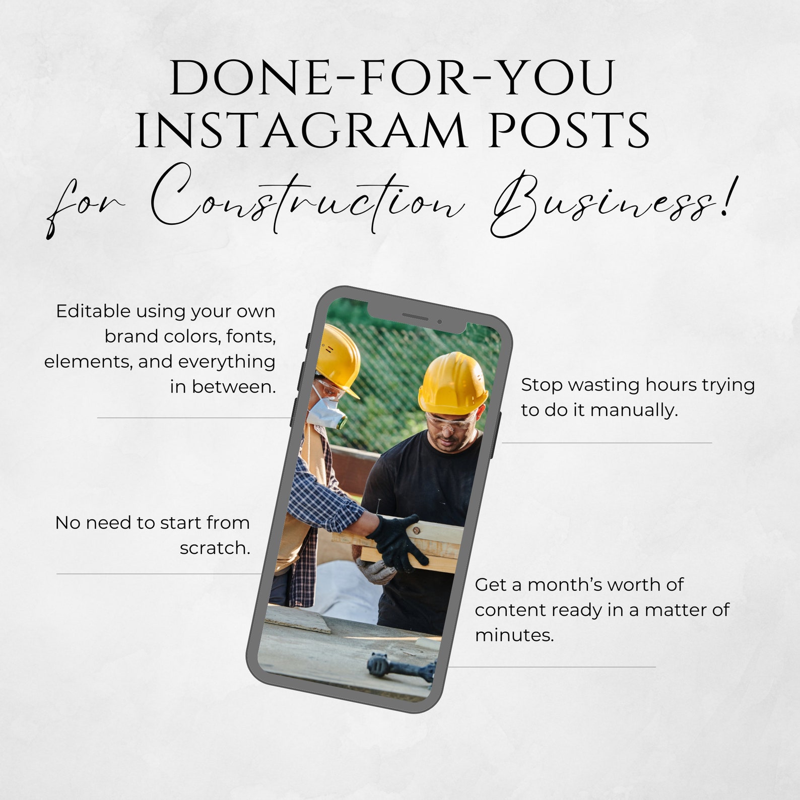 Construction Instagram Posts Templates Construction Social Media ...