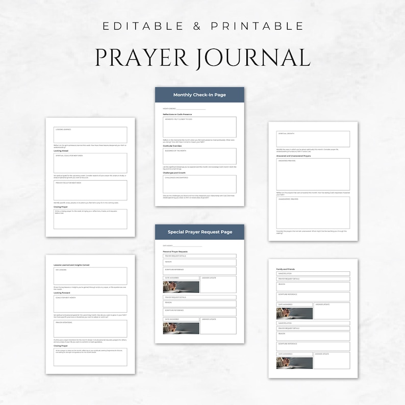 Daily Prayer Journal Template Prayer Planner Spiritual Journal ...