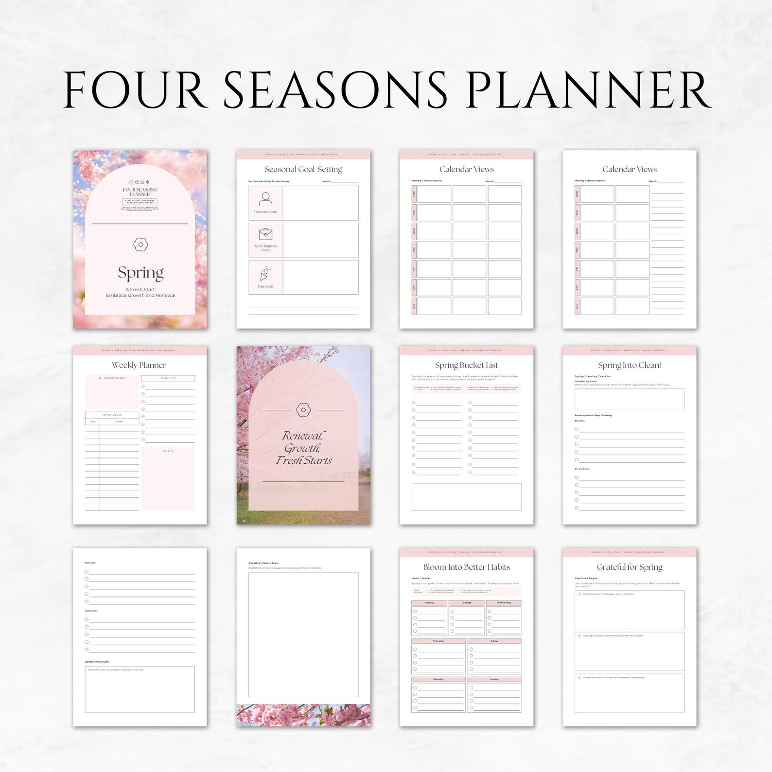 Four Seasons Planner Template Printable Spring Planner Summer Planner ...