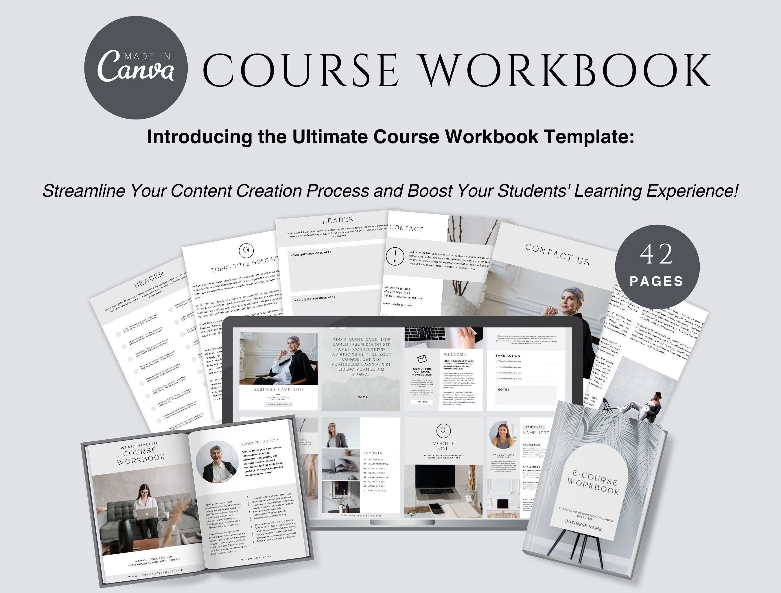 Online Course Workbook Template Canva Editable Workbook Coaching Worksheet Coaching Workbook ...