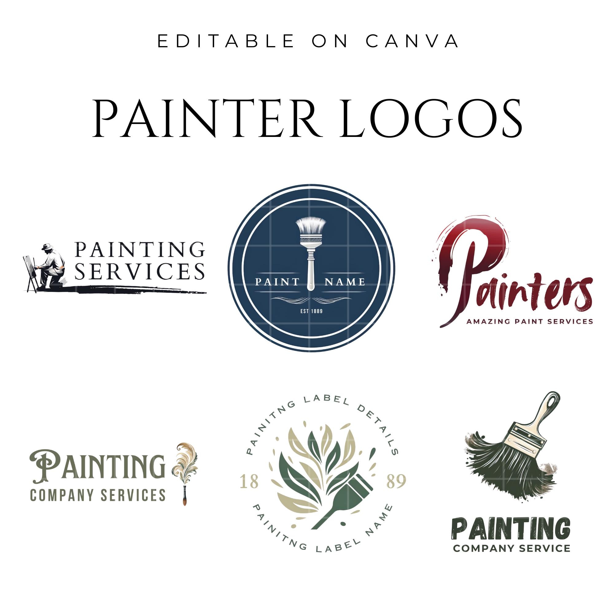 Painter Logos Template Canva Painting Business House Painter Logo for ...