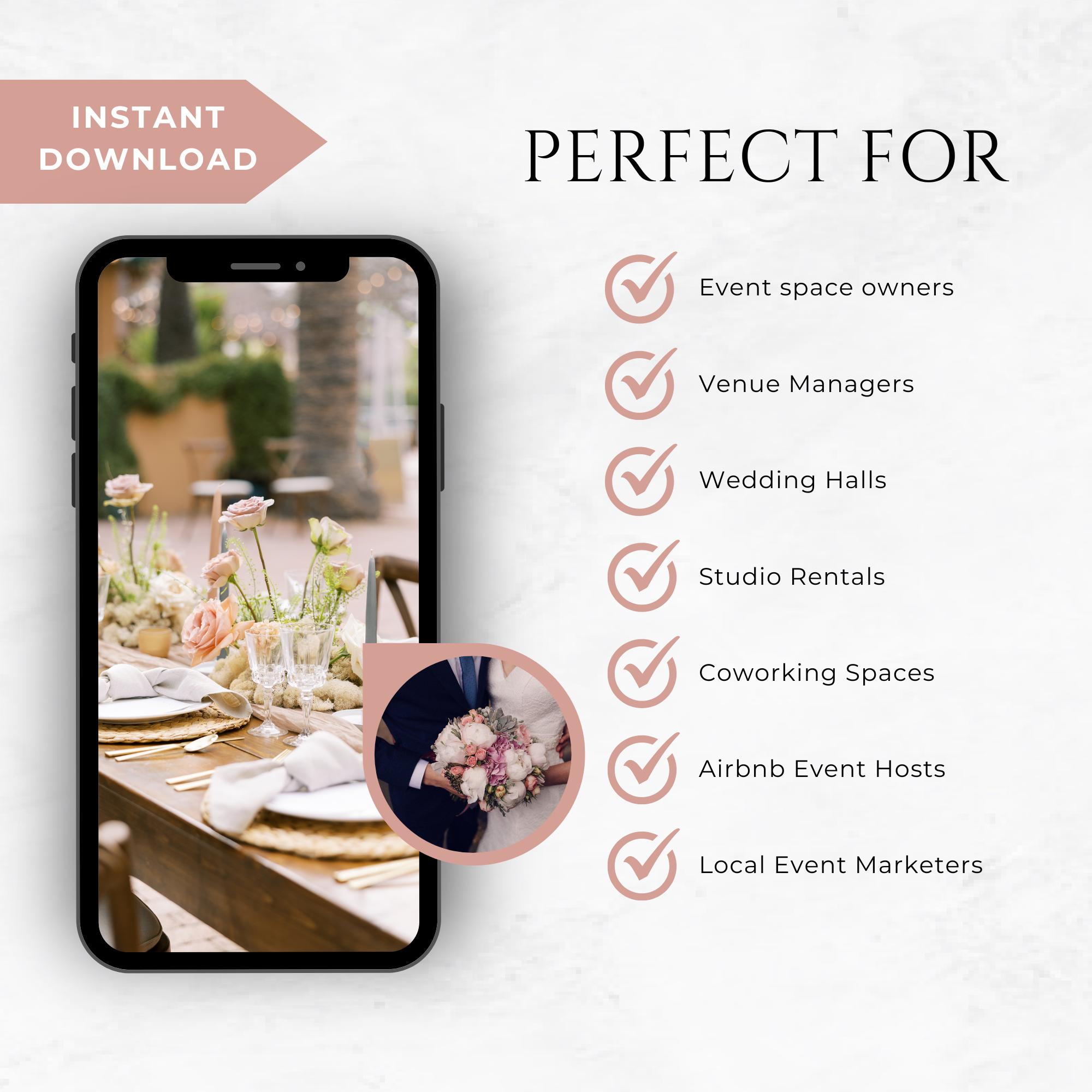 Event Space Flyer Template Printable Venue Marketing Flyer Party Hall ...