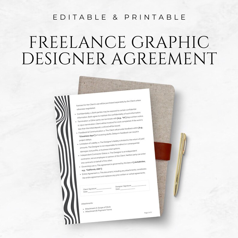 Freelance Graphic Designer Agreement Template Printable Graphic Design ...
