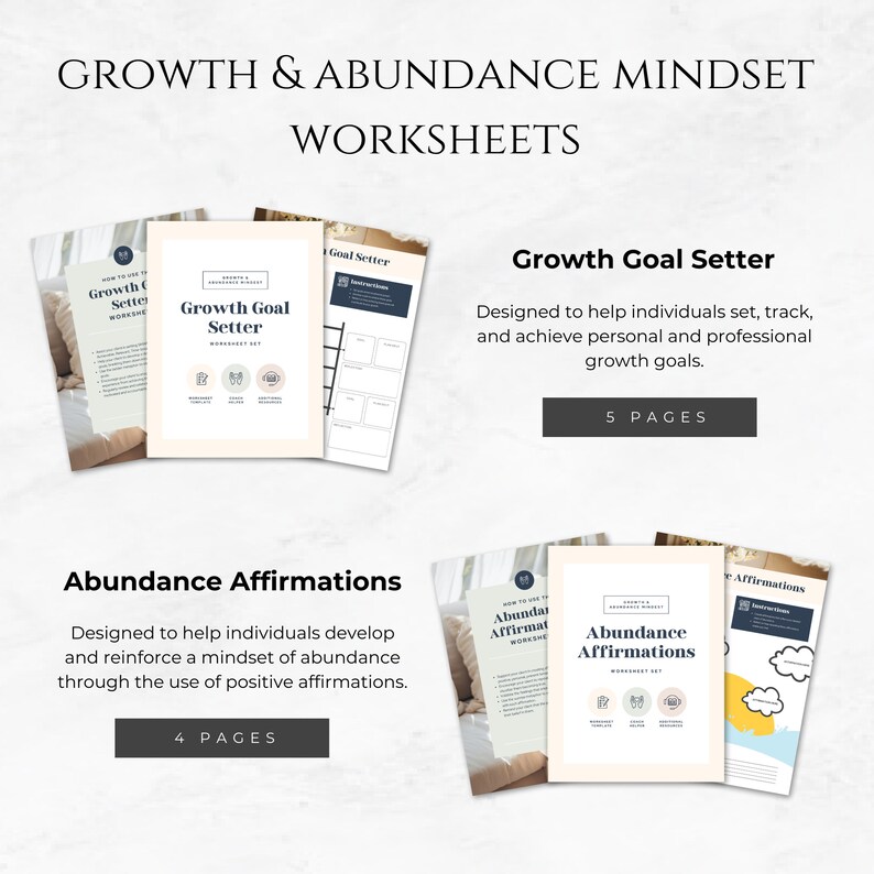 Growth Mindset Printable Abundance Mindset Journal Manifesting ...