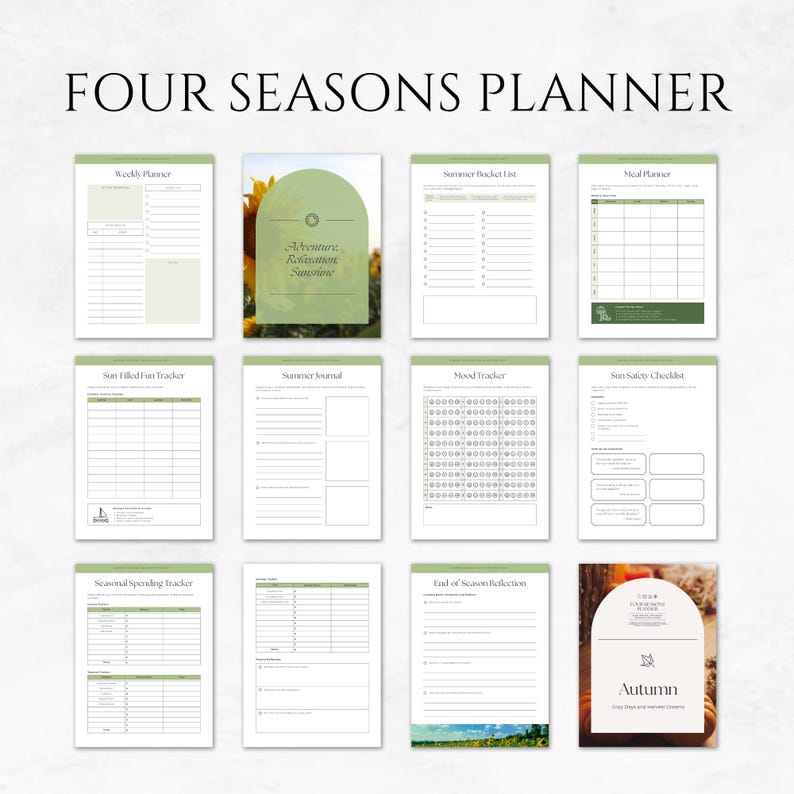 Four Seasons Planner Template Printable Spring Planner Summer Planner ...