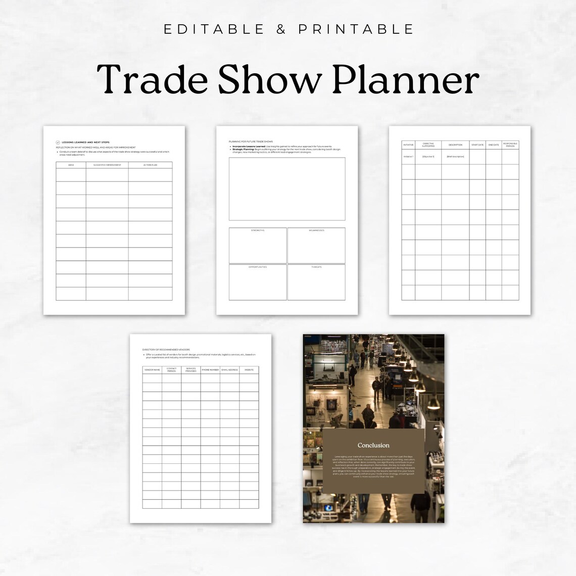 Trade Show Planner Template Printable Event Planner Template Canva ...