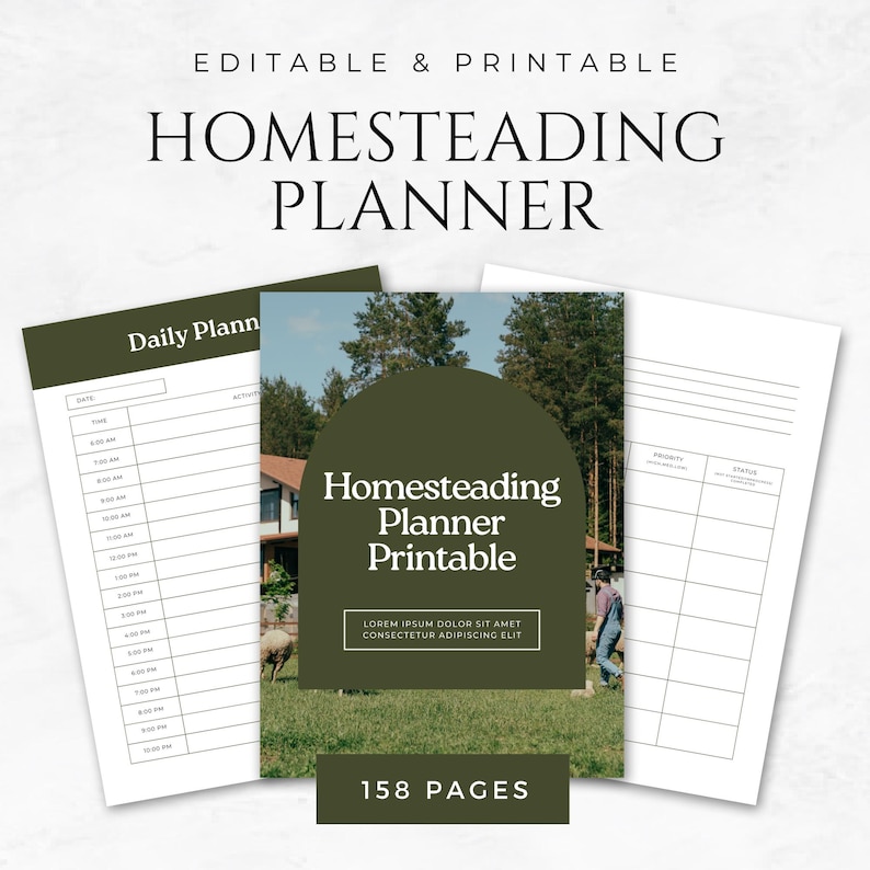 Homesteading Planner Template Printable Self-sufficiency Planner ...