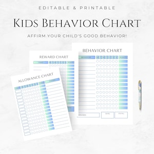 Kids Behavior Chart Templates Printable Behavior Checklist Reward Chart ...