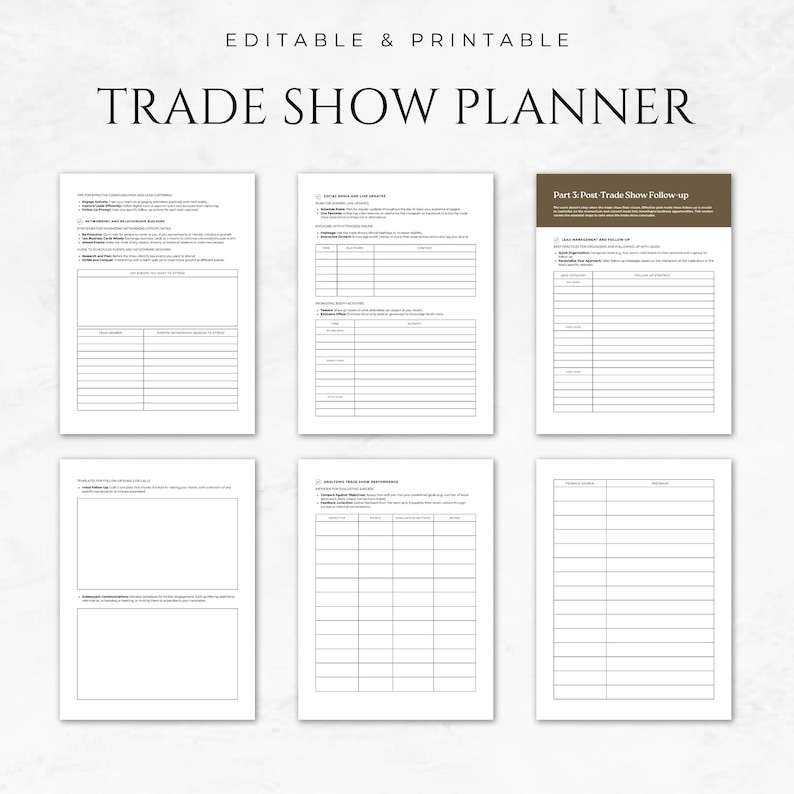 Trade Show Planner Template Printable Event Planner Template Canva ...