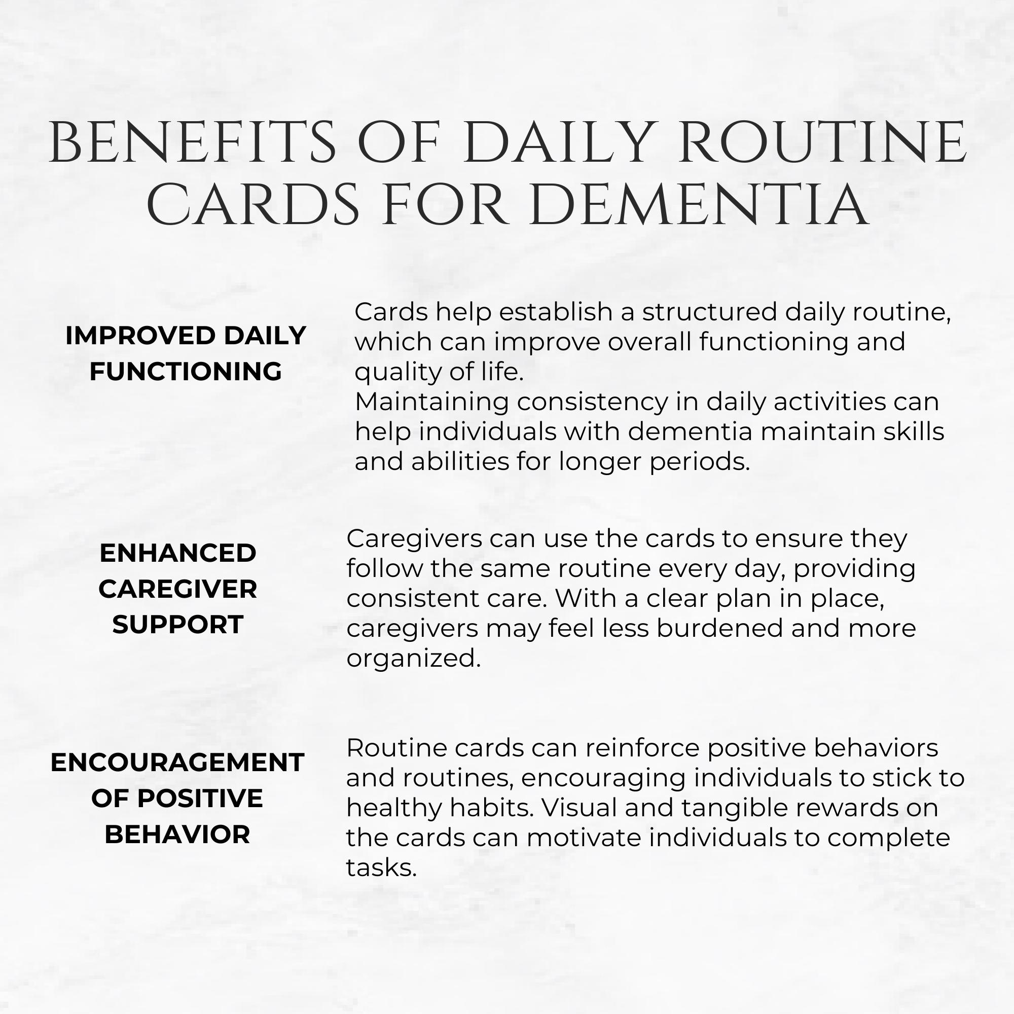 Daily Routine Cards for Dementia Patients Alzheimer's Routine Cards ...