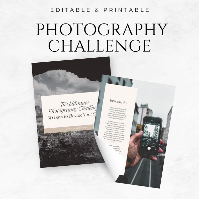 30 Days Photography Challenge Templates Printable Beginner Photography ...