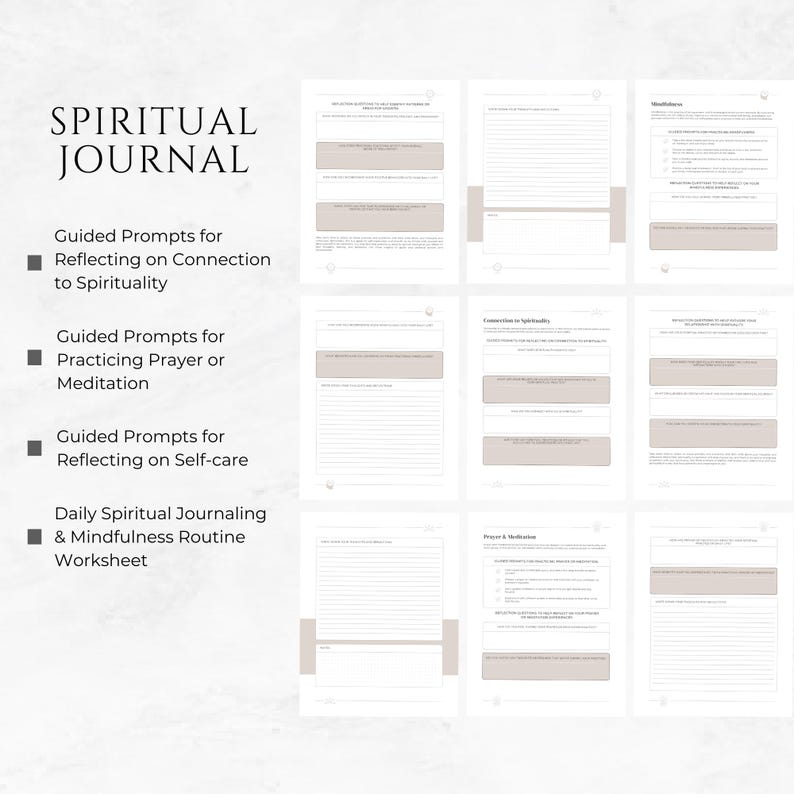 Spiritual Journal Template Printable Spiritual Journey Workbook ...
