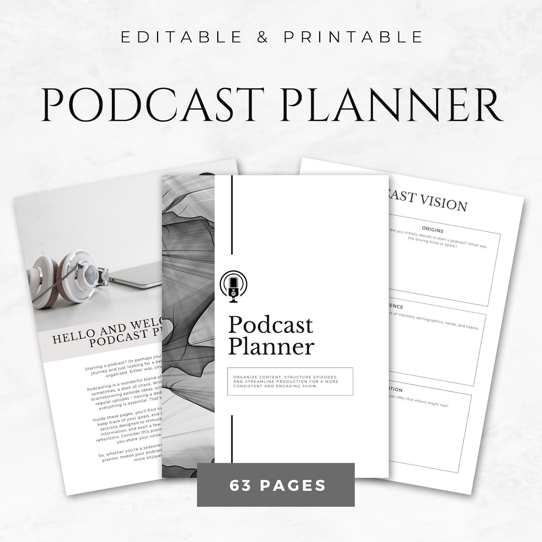 Podcast Planner Template Printable Podcast Episode Content Planner ...