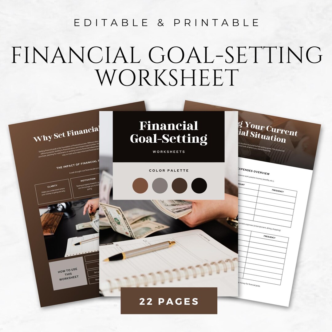 Financial Goal-setting Worksheet Template Printable Money Management ...