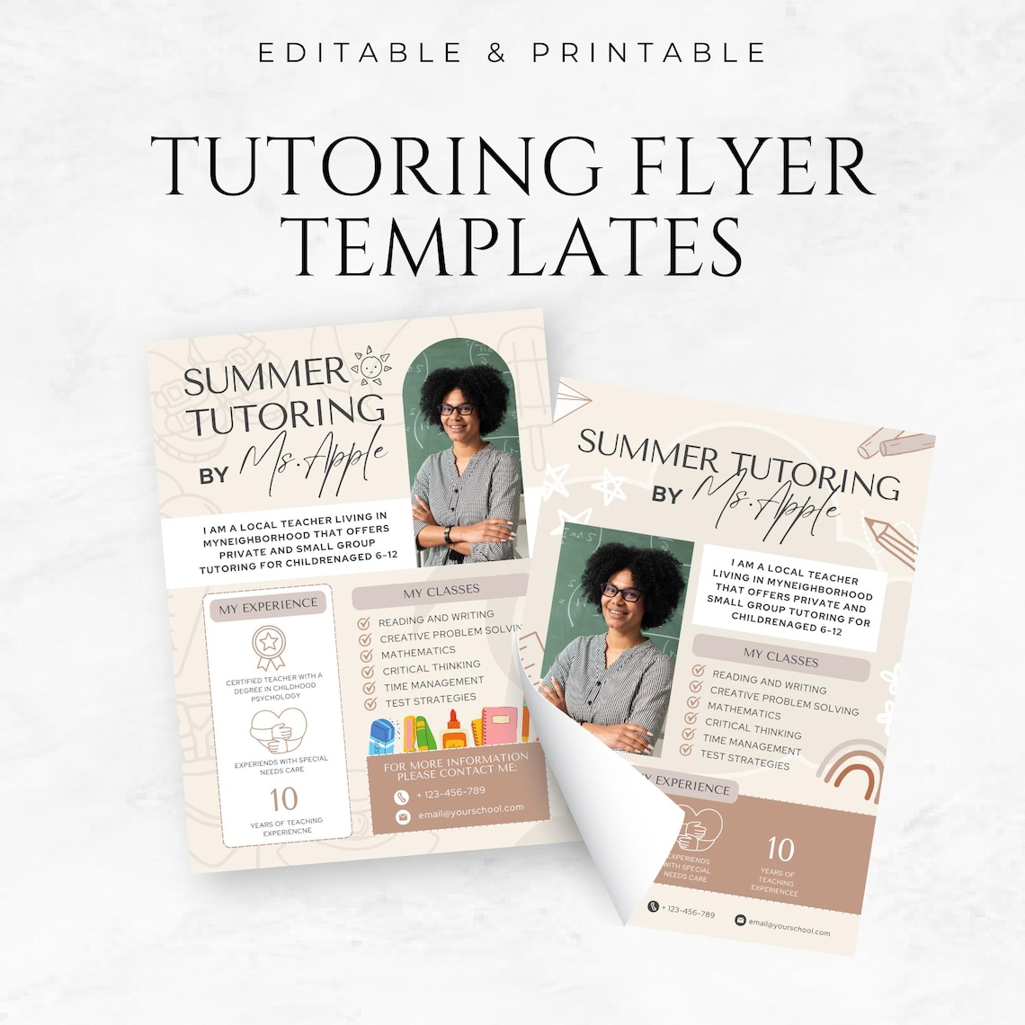 Tutoring Flyer Template Printable Education Flyer Math Tutor Flyer ...