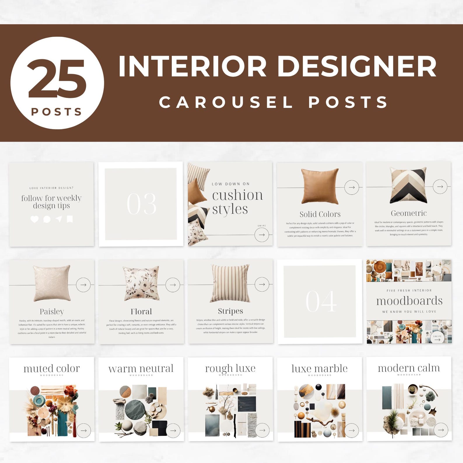 Interior Designer Instagram Templates Interior Designer Social Media ...